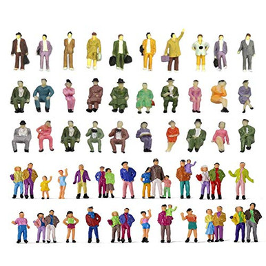Hiawbon 50 Pcs People Figurines Set Tiny Sitting and Standing Delicate ...