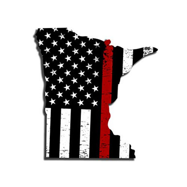 Tower Decals 7 inch X 5 inch Minnesota State Thin Red Line Distressed ...