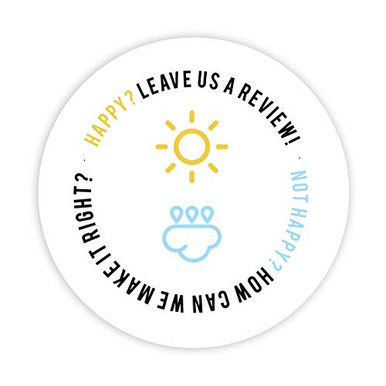 Andaz Press Round Small Business Sticker Labels 120-Pack Happy? Leave ...