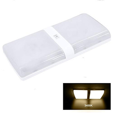 Facon LED Pancake Light Double Square Dome Light with Switch 12V DC RV ...