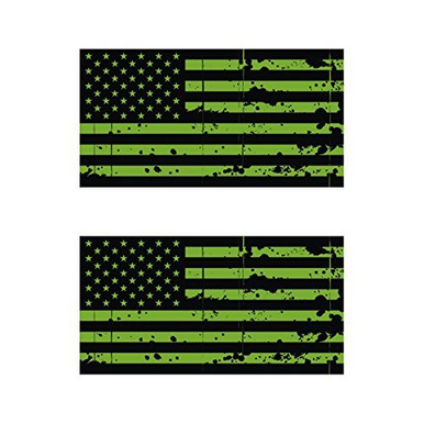 Two Pack Distressed OD Green American Flag Sticker Vinyl Decal Sticker ...