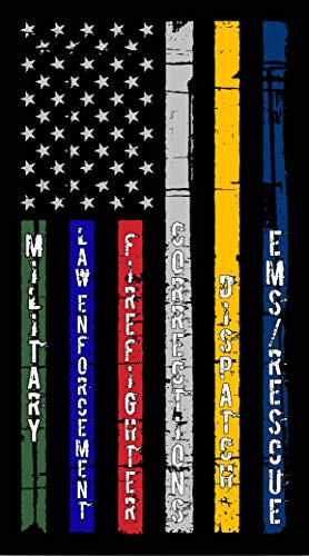 Thin Blue Line Red Line FIRE Police Military Dispatch Corrections Flag ...