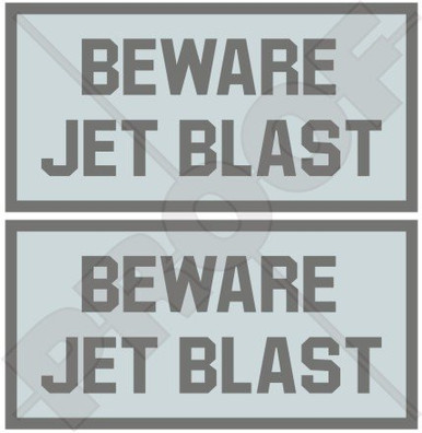 BEWARE JET BLAST LowVis Aircraft USAF 4 inch -100mm- Vinyl Stickers ...