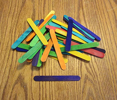 25 Large Jumbo Colored Wood Popsicle Craft Sticks 6 inch x 3/4 inch ...