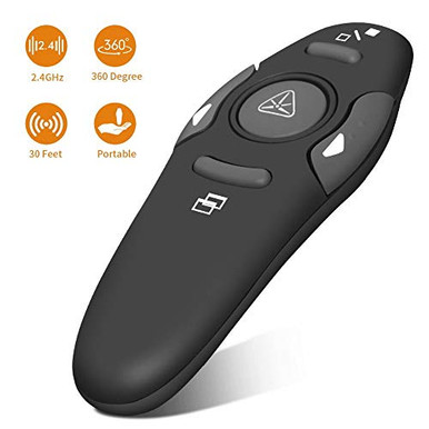 Calvas Wireless Presenter RF 2.4GHz Wireless Presenter Remote Presentation USB Control ...