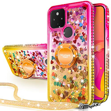 Silverback for Google Pixel 4a 5G Case Moving Liquid Holographic Sparkle Glitter Case with ...