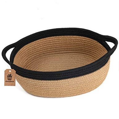 Goodpick Small Woven Basket - Modern Jute Rope Basket - Cotton Basket ...
