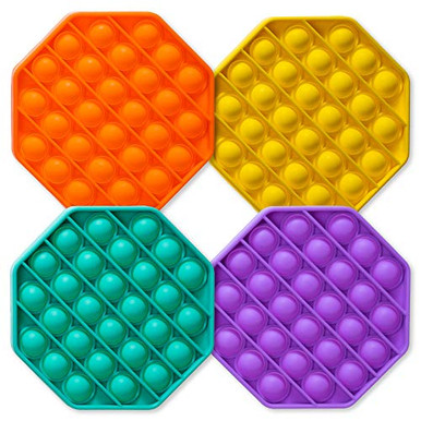 MATICAN Push Pop Fidget Toy 4-Pack Push Pop Bubble Fidget Octagon Push ...