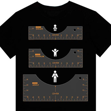 T-Shirt Alignment Rulers 3 PCS Acrylic T-Shirt Alignment Tool Tee Ruler ...