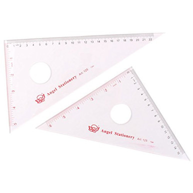 uxcell Plastic Drafting Drawing Right Angle Triangle Ruler Combo ...