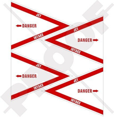 DANGER JET INTAKE US Navy USAF Aircraft 2 inch -50mm- Vinyl Stickers ...