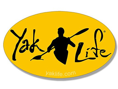 American Vinyl Licensed Oval Yellow Yak Life Sticker -Kayak Kayaking ...