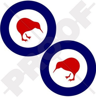 NEW ZEALAND AirForce RNZAF Kiwi Aircraft Roundels 3 inch -75mm- Vinyl ...