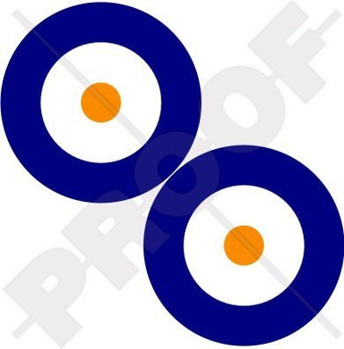 SOUTH AFRICAN AirForce SAAF Type A WWII Aircraft Roundels 3 inch -75mm ...