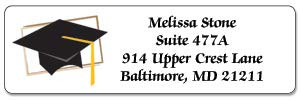 Graduation Cap and Tassel Personalized Address Labels with Elegant ...