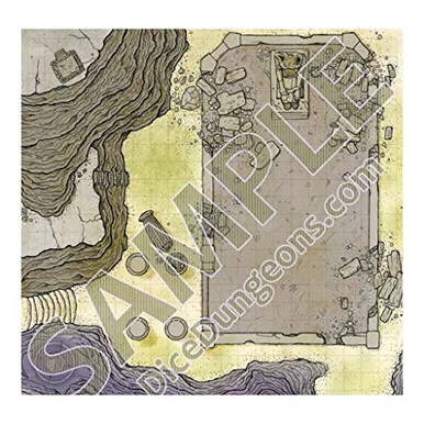 Cloth RPG Battle Map - Ruined Temple The Master Gaming Cloth RPG Battle ...