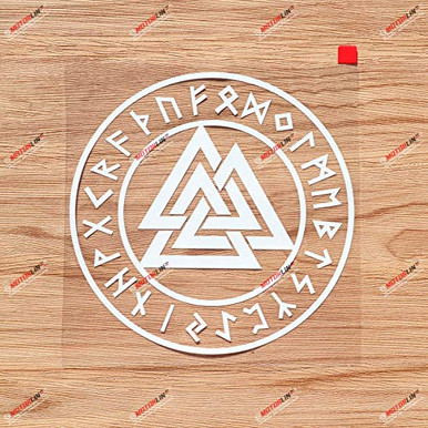 Valknut Rune Runic Circle Symbol Norse Odin Vinyl Decal Sticker - White ...