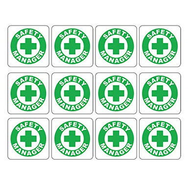 `-12 PACK- Safety Manager Circle Vinyl Hard Hat Helmet Decal by ...
