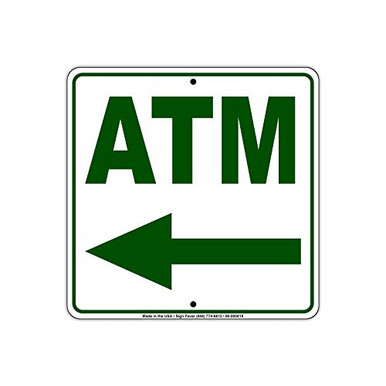 Afterprints ATM with Left Side Arrow Novelty Unique Outdoor Indoor ...