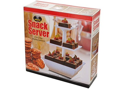 Snack Server 3-Tower Tiered Stand for Cakes Food Display Appetizers ...