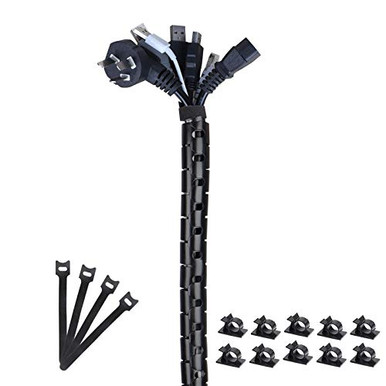 Adubor 25ft - 1 Inch Cable Sleeve Flexible Cord Bundler Wire Wrap Cable ...