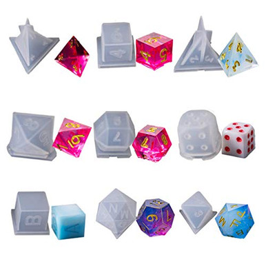 9 Shapes DIY Crystal Epoxy Mold Triangle Dice Fillet Shape Multi-spec ...