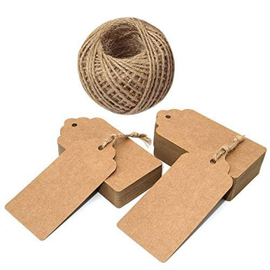 Gift Tags100 Pcs Kraft Paper Tags for WeddingBrown Rectangle Craft Hang ...