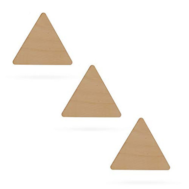 3 Triangles Unfinished Wooden Shapes Craft Cutouts DIY Unpainted 3D ...
