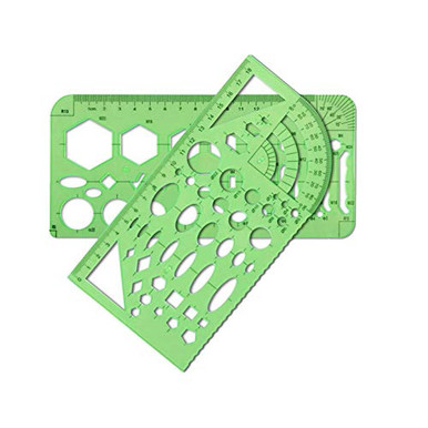 Technical Drawing SetCircle TemplateGeometric Drawings Templates Green ...