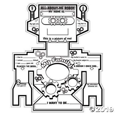 Fun Express Cyo All About Me Robot Poster-30 - 30 Pieces - Educational ...