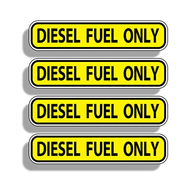 DIESEL FUEL ONLY Sticker Set of 4 Die Cut Vinyl Decal label for Gas ...