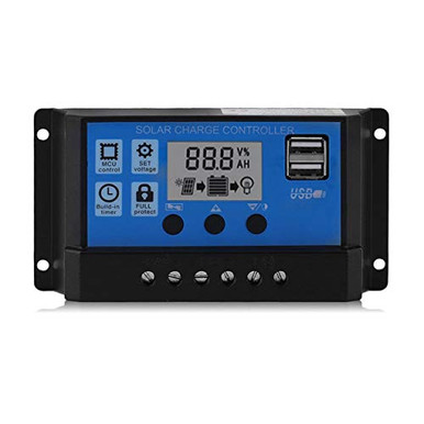 Solar Charge Controller 10A Solar Panel Battery Controller 12V/24V LCD ...