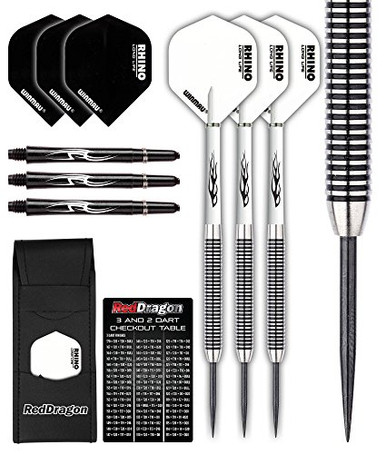 PEGASUS TUNGSTEN STEEL DARTS SET - 24 Gram - White Red Dragon Shafts ...