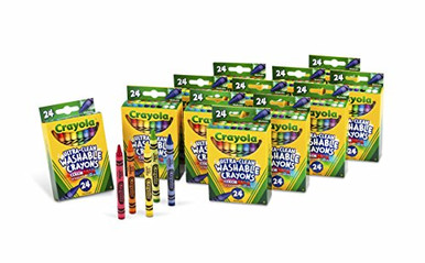 Crayola Ultra Clean Washable Crayons, Bulk Set, 12 Packs of 24 Count ...