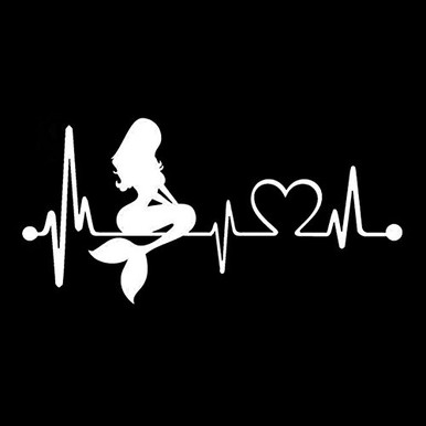 Waterproof Car Sticker Removable Mermaids Heartbeat Lifeline Car Decals ...
