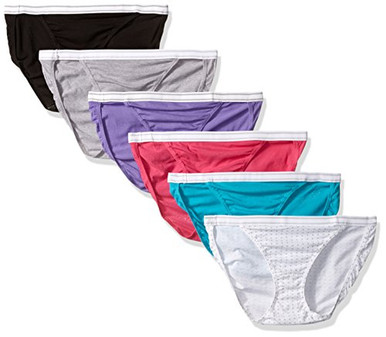 Hanes Womens 6 Pack Cotton Sporty String Bikini Assorted 6 ...