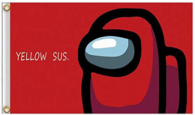 AUMIAU Yellow Sus Flag Banner 3x5Ft College Dorm Room Man Cave Frat ...