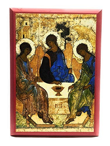 Wooden Greek Orthodox Christian Icon Holy Trinity -Andrei Rublev- 4 ...