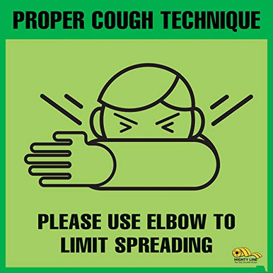 Virus Prevention Floor Sign Proper Cough Technique Floor Sign Peel and ...