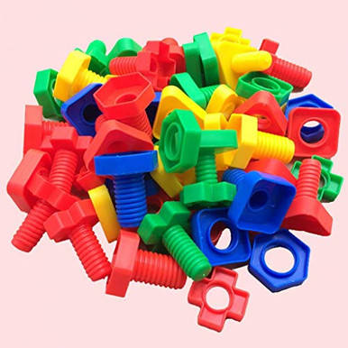 Kekailu Screw Nut Block Toy52Pcs Colorful Plastic Screw Nut Insert ...