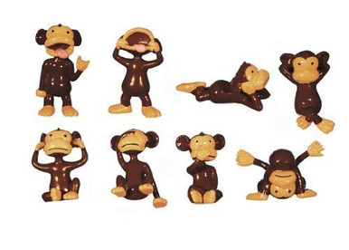 Monkey Madness Figures - Large Plastic Monkey Figurines - Set of 8 -2 ...