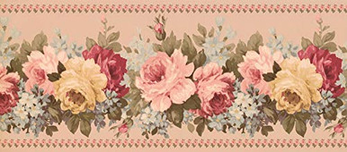 8 1/2 in x 15 ft Prepasted Wallpaper Borders - Floral Wall Paper Border ...