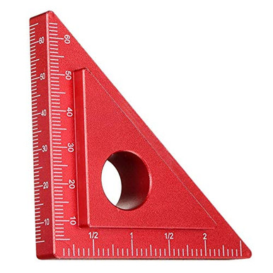 ETIGER Woodworking Triangle Ruler Aluminum Alloy 45 90 Degree Angle ...