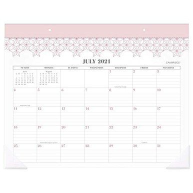 Academic Desk Calendar 2021-2022 Cambridge Desk Pad Calendar Monthly 21 ...
