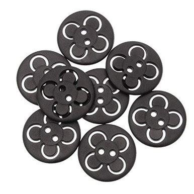 ABS Metal Plated/Nylon -2 Hole Button - Perforated Clover Design - 40 ...