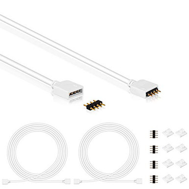 2 Pack 2M 6.56ft RGB Extension Cable LED Strip Connector 4 Pin ...