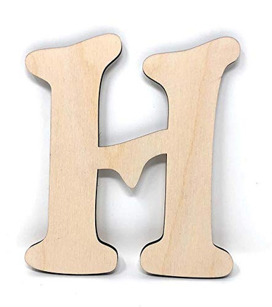 Gocutouts 12 inch Wooden Letter H Cutouts Unfinished Wooden Letters ...