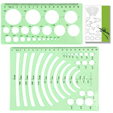 Templates Measuring Geometry Ruler Shape Stencils Drawing Set Plastic ...