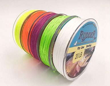 Rudder Braided Fly Line Backing Line 20 LB 30 LB White Orange Yellow ...