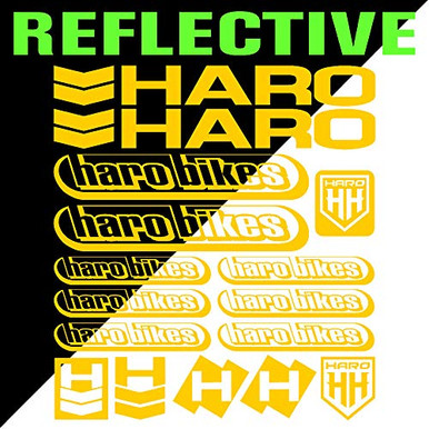 SET OF 16 - FOR HARO BMX BIKE BICYCLE FRAME REFLECTIVE VINYL STICKERS ...